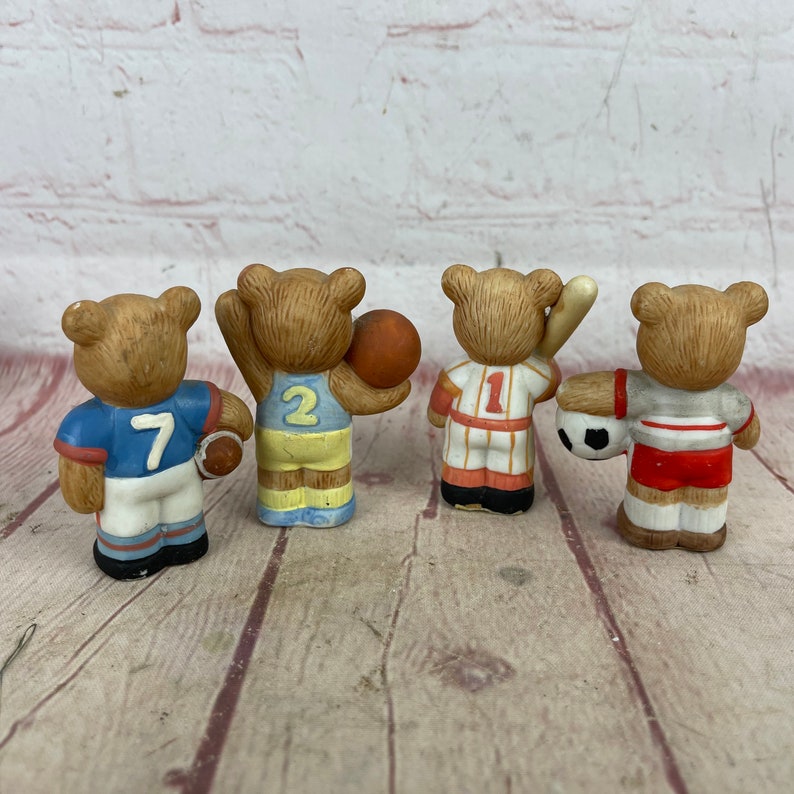 Set of 4 Vintage Homco Home Interiors 1408 Sports Teddy Bears - Etsy