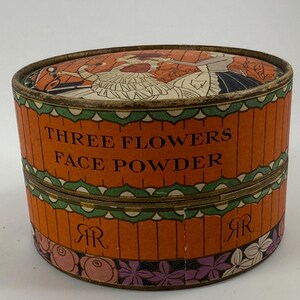 Antique Vintage Three Flowers Face Powder Box Richard Hudnut - Etsy