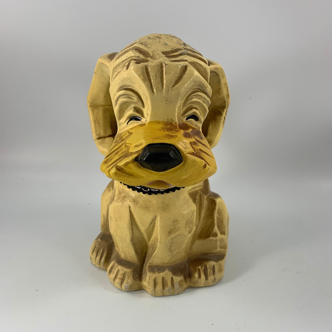 Vintage Napcoware Beige Hound Dog Coin Bank - Etsy