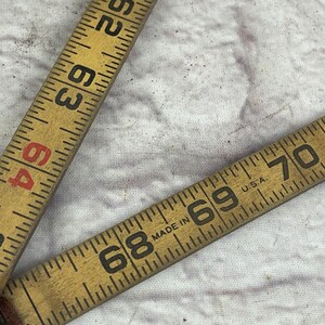 Vintage Old Wood Folding Tape Measure Extension Ruler Neat - Etsy