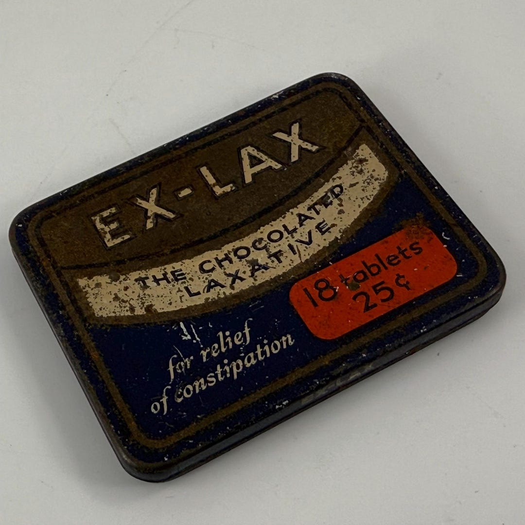 Vintage Ex-lax Chocolated Laxative Tin ONLY - Etsy