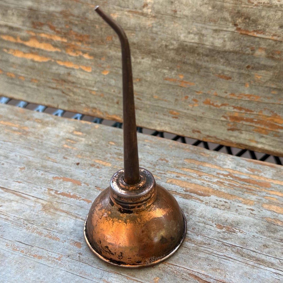 Vintage Small Copper Oil Can - Etsy