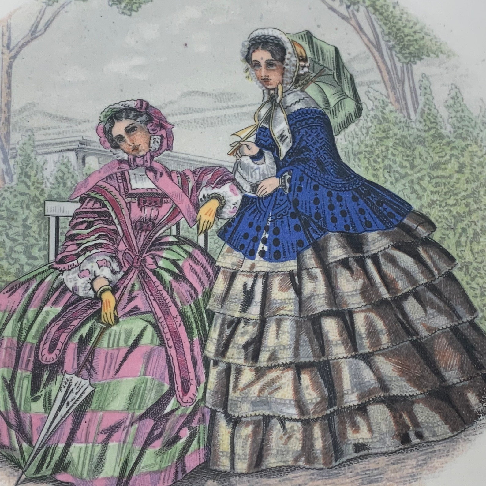 Vintage Godey Ladies of Fashion Ivory Plate With Gold Trim - Etsy