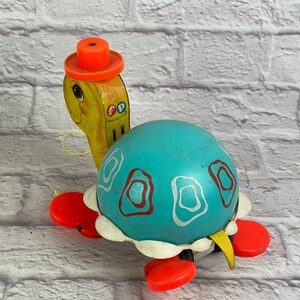 Vintage 1962 Fisher Price Tiptoe Turtle Pull Toy - Etsy