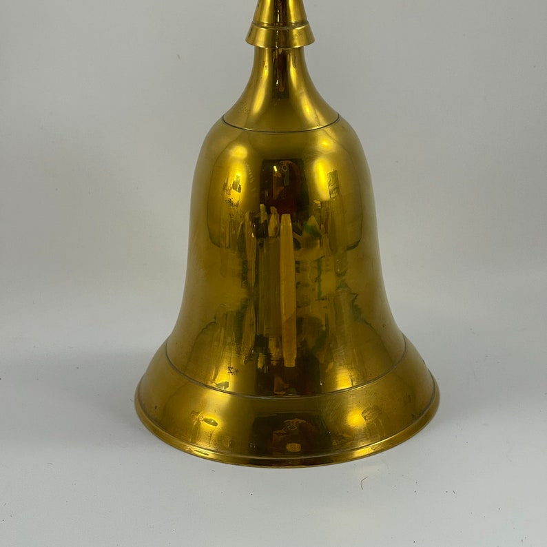 Vintage Solid Brass Large Hand Bell - Etsy
