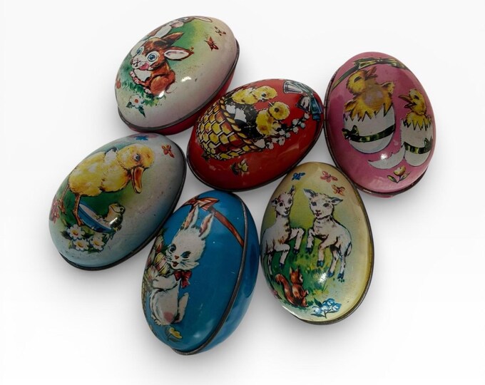 Lot of 6 Vintage Murray-allen Tin Litho Easter Egg Candy Containers - Etsy