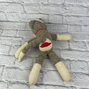 Vintage Sock Monkey With Red Nylon Ribbon at Neck and Pom Pom on Top of Hat - Etsy