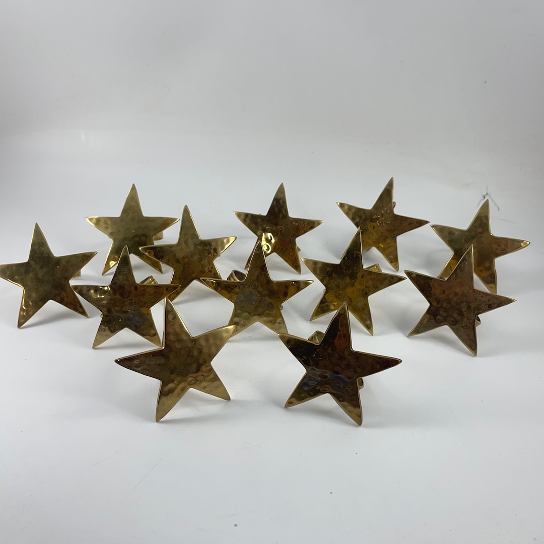 Set of 12 Vintage 1980s Era Brass Star Napkin Rings Made in India - Etsy