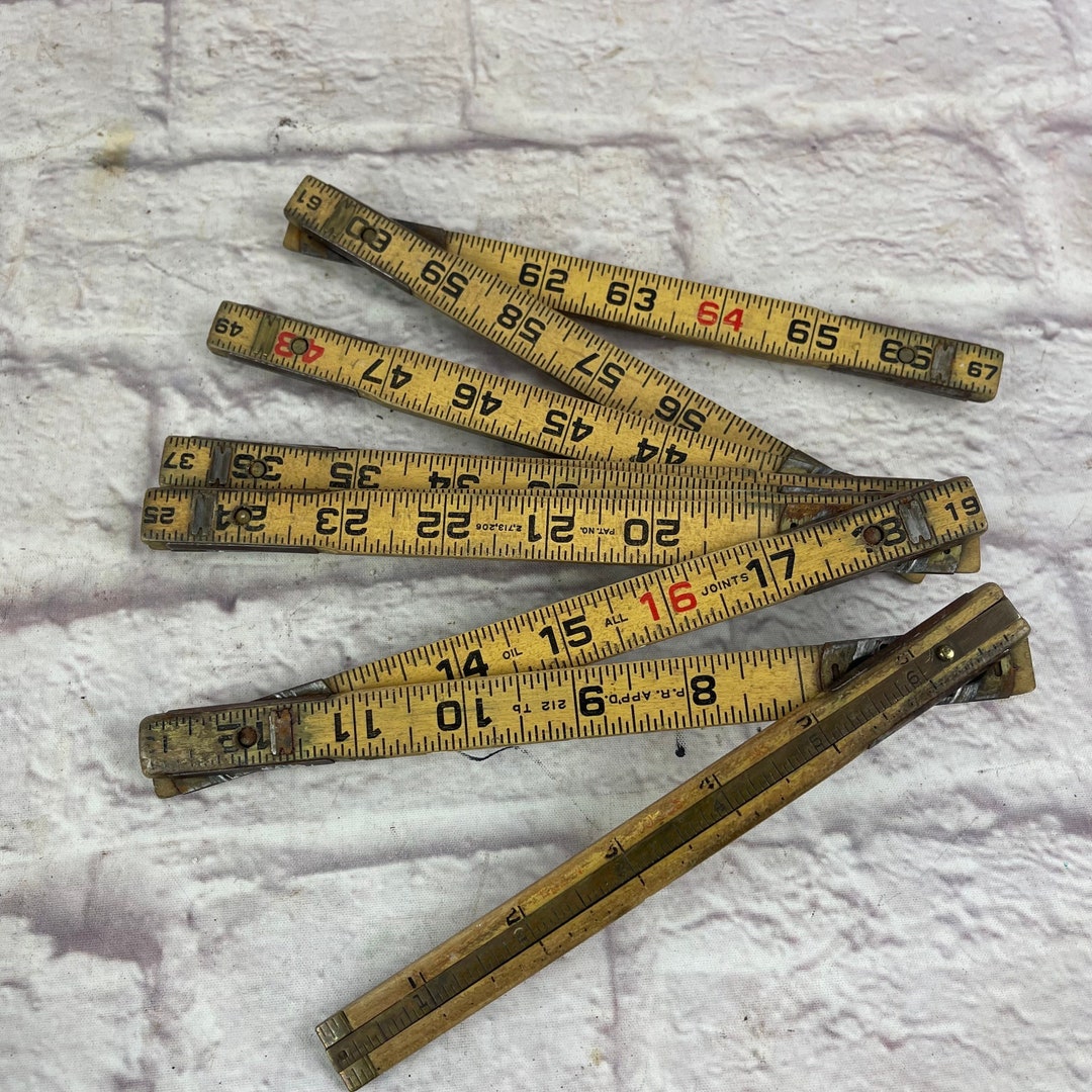 Vintage Old Wood Folding Tape Measure Extension Ruler Neat Patina - Etsy