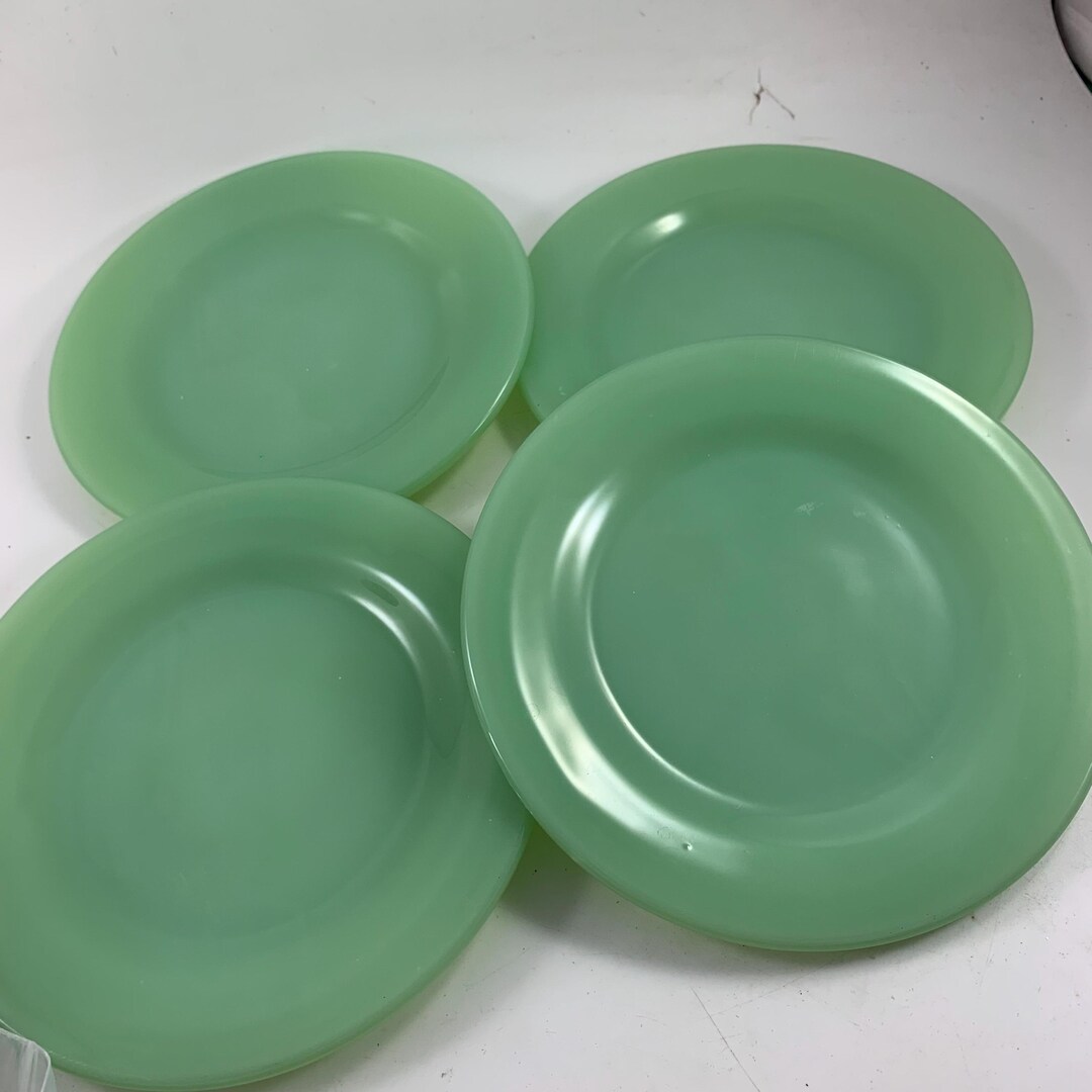 Four Vintage Fire-king Jadeite Restaurant Ware Ovenware 6 3/4 Dessert ...