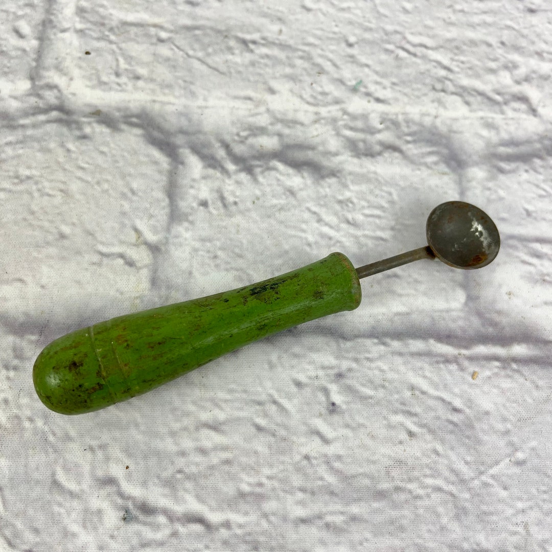 Vintage Melon Baller With Green Wooden Handle - Etsy