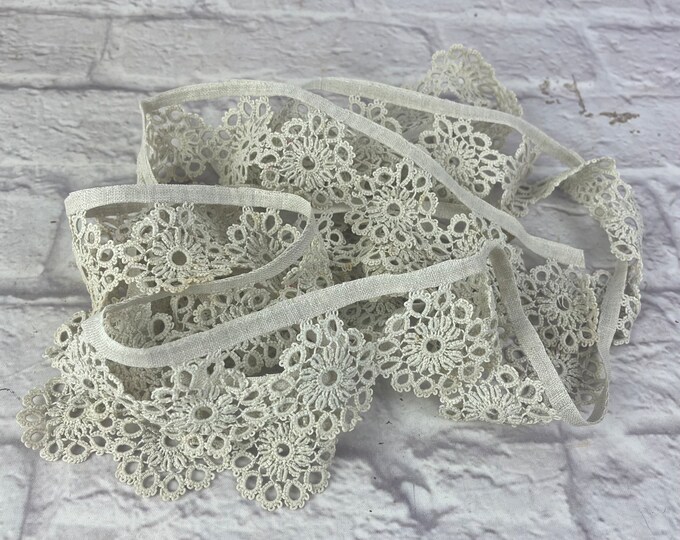 3 Yards of Vintage Ecru Off-white Hand Tatted Tatting Trim - Etsy
