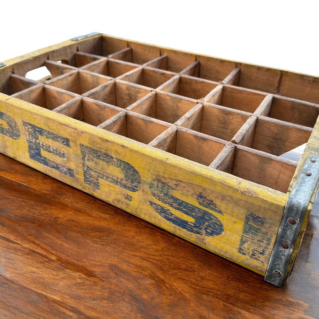 Vintage PEPSI COLA Wooden Soda Crate Case Tray 24 Cubbies - Etsy