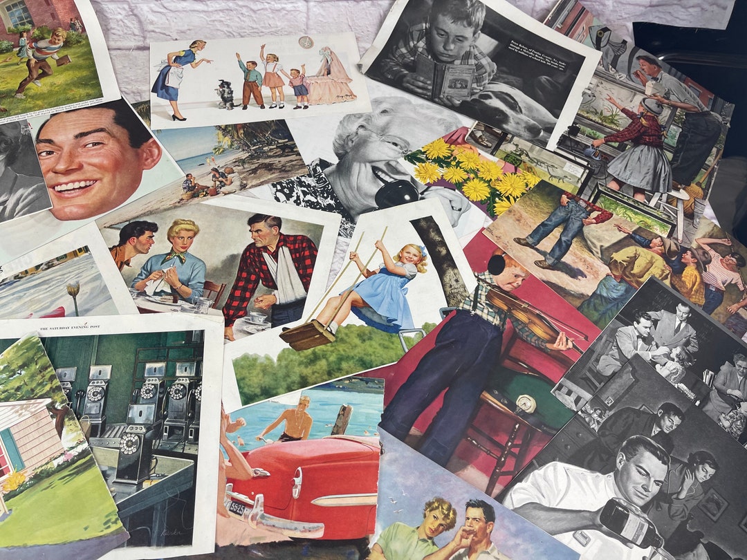 Huge Lot of Vintage Magazine Ads and Prints Framing, Repurpose ...