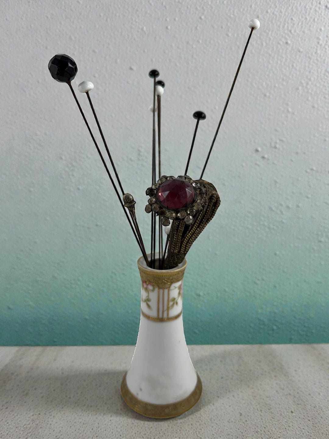 Antique Victorian Era Nippon Hat Pin Holder With Hat Pins - Etsy