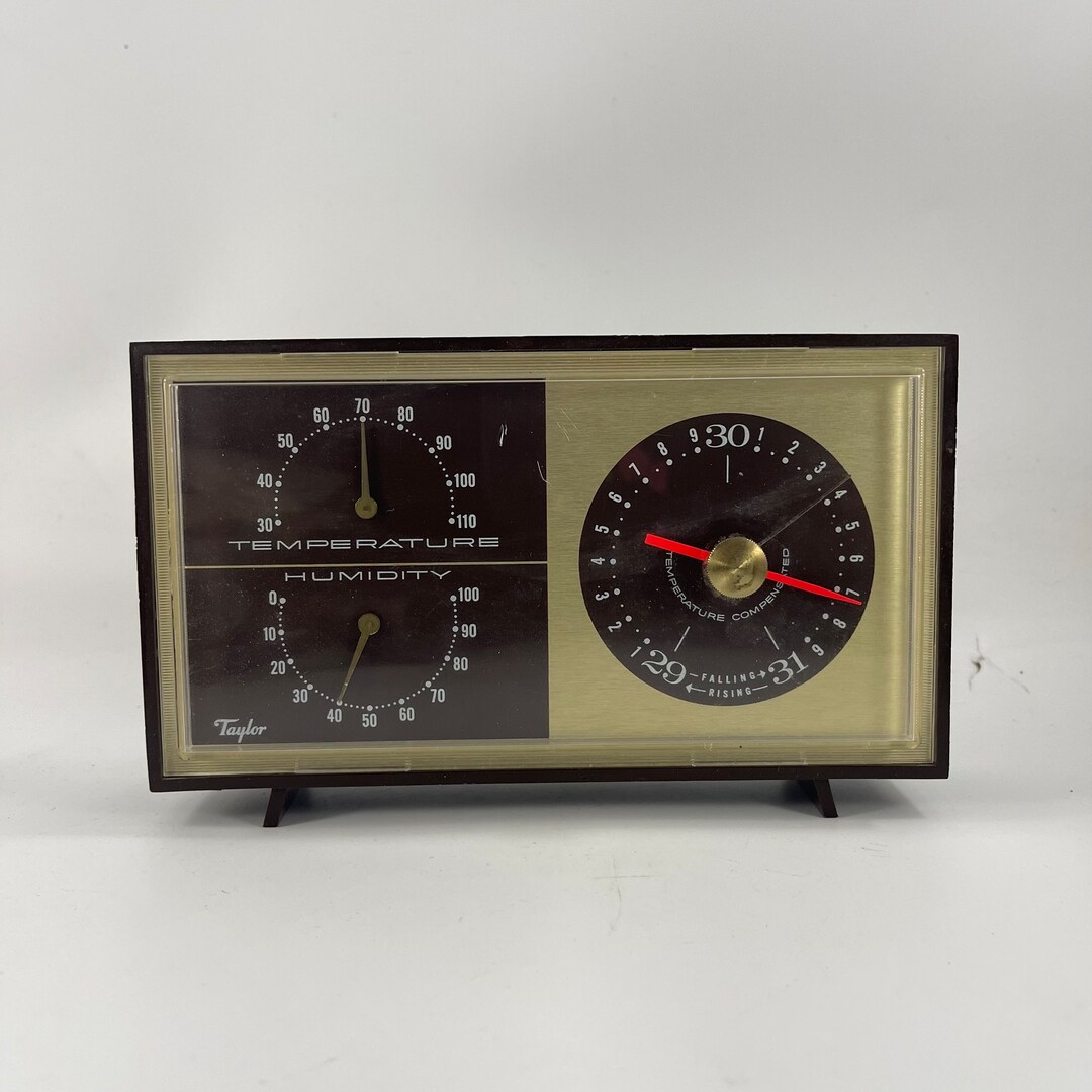 Vintage 1960s Era Brown Plastic TAYLOR Barometer Temperature - Etsy