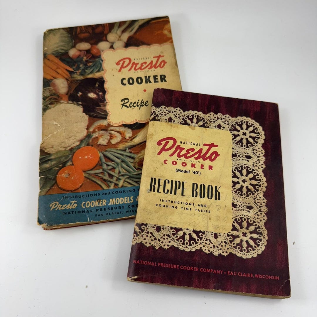 Pair of Vintage Presto Pressure Cooker Recipe Book Cookbooks Original ...