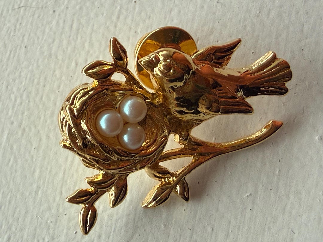 Vintage Avon Mother's Nest Pin With Box Bird and Bird's Nest - Etsy