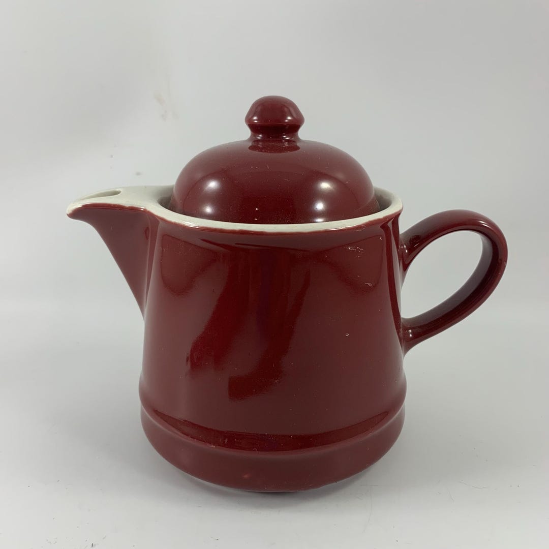 Vintage Hall China Small Dark Pink Teapot With Lid - Etsy