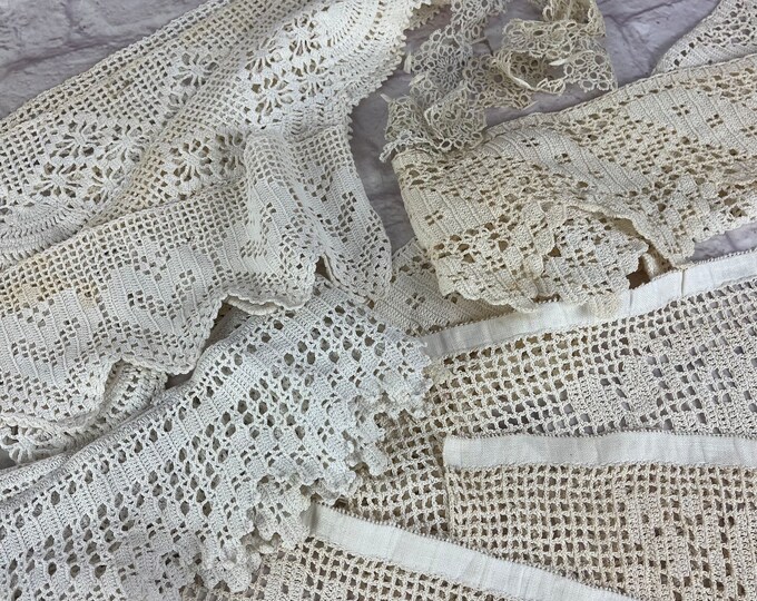 Lot of Vintage Assorted Hand Crochet and Tatted Trim - Etsy