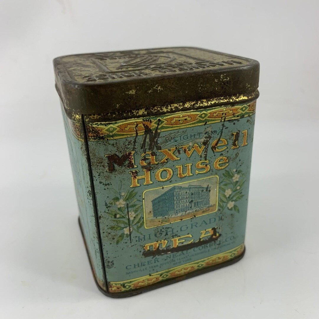 Vintage MAXWELL HOUSE High Grade TEA Tin W/ Embossed Lid - Etsy