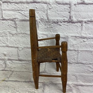 Antique Vintage 1930’s Era Wood and Wide Cane Ladder Back Doll Chair ...