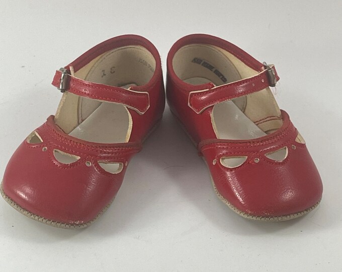 Vintage Bright Red Baby Infant Shoes 1960's Era - Etsy