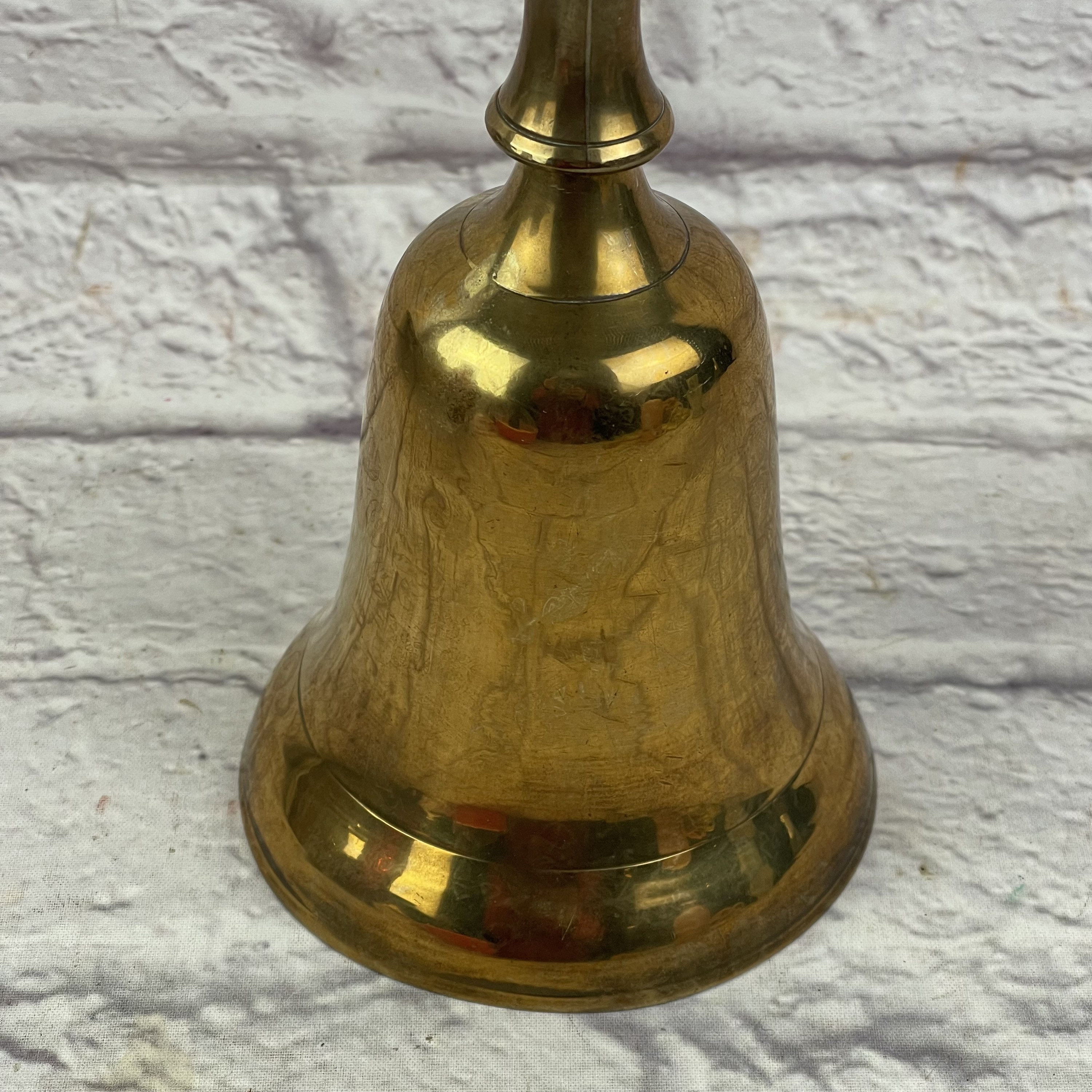 Vintage Solid Brass Large Hand Bell - Etsy