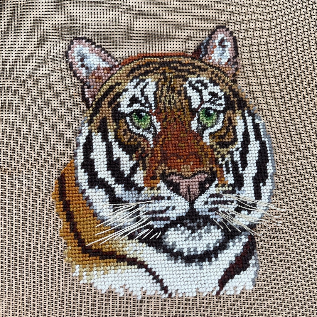 Vintage New With Tags Tiger Needlepoint Canvas - Etsy