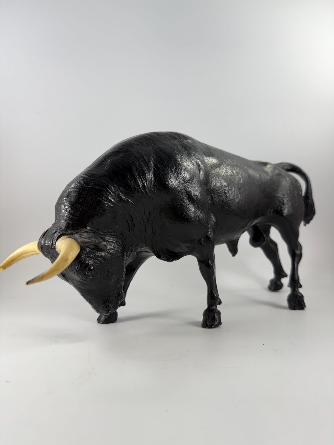 Vintage Breyer Model Spanish Fighting Bull Matte Black USA Stamp Cow - Etsy