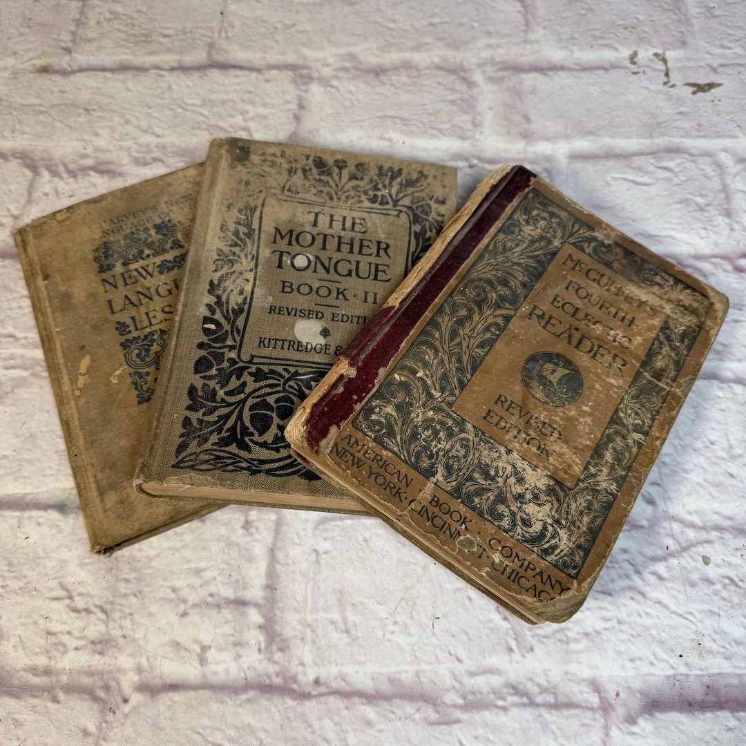 Trio of Vintage 1900's Well Loved School Books - Etsy