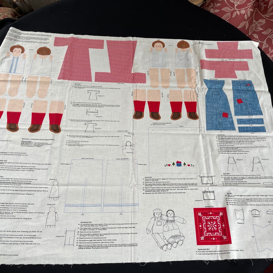 Vintage VIP Cranston Once Upon A Time the Rag Dolls Cut & Sew Fabric Panel - Etsy