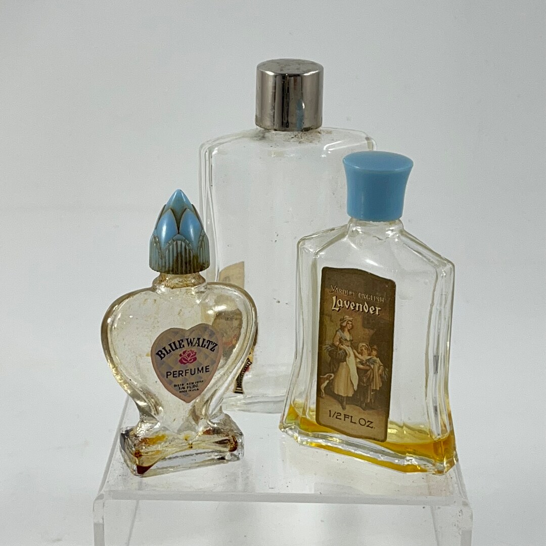 Lot of 3 Vintage Perfume Bottles Blue Waltz Yardley Lavender - Etsy