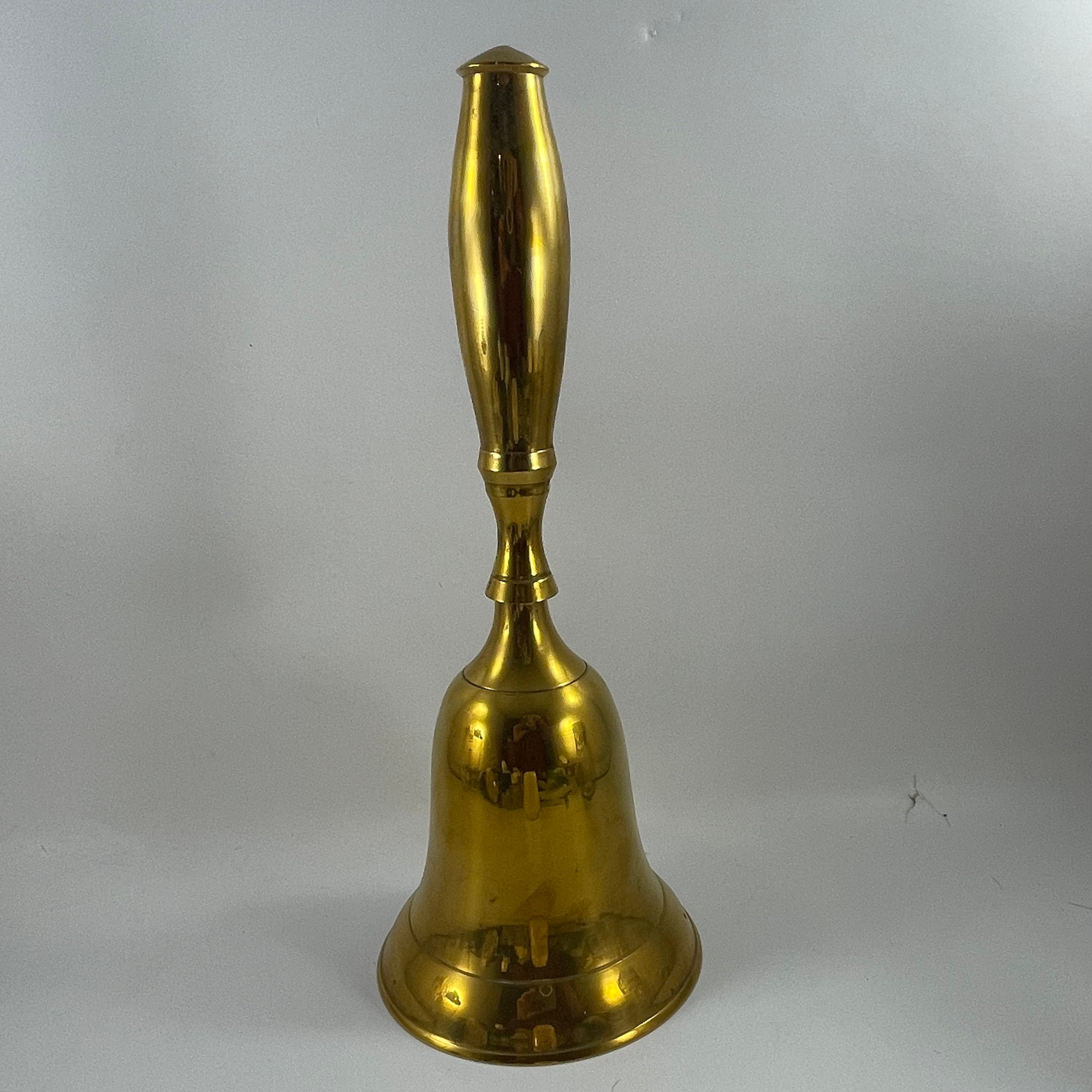 Vintage Solid Brass Large Hand Bell - Etsy
