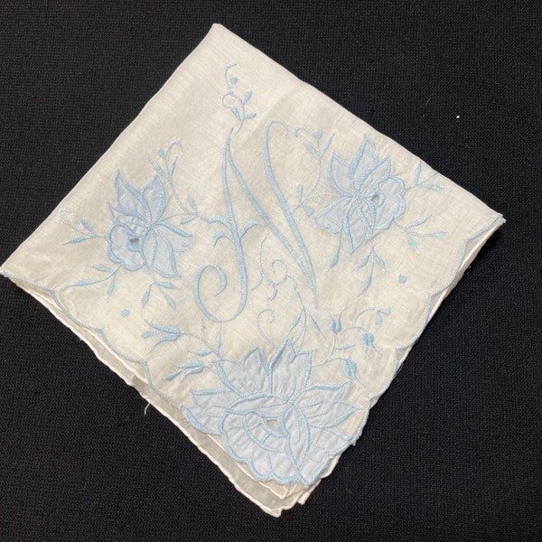 White Blue Handkerchief - Etsy