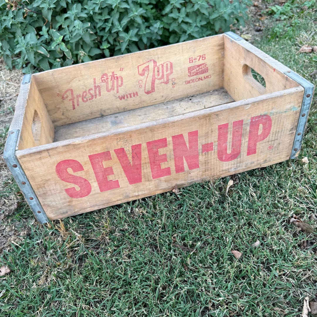 Vintage Seven up 7 UP Wooden Soda Crate Case Tray - Etsy