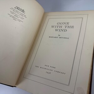 Vintage Gone With the Wind First Edition Hardback Book 1936 - Etsy