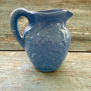 Vintage Blue UHL Pottery Small Milk Pitcher Raised Grape Design - Etsy