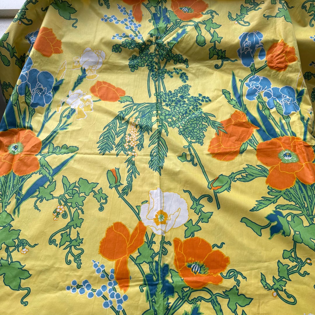 2 2/3" Yards of Fabulous Vintage Cyrus Clark Vivid Floral Polished ...
