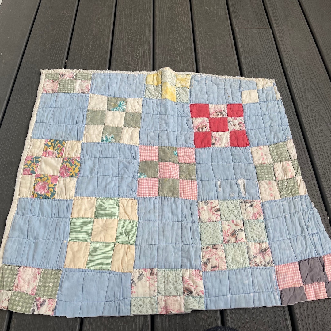 Vintage Nine Patch Cutter Quilt Piece - Etsy
