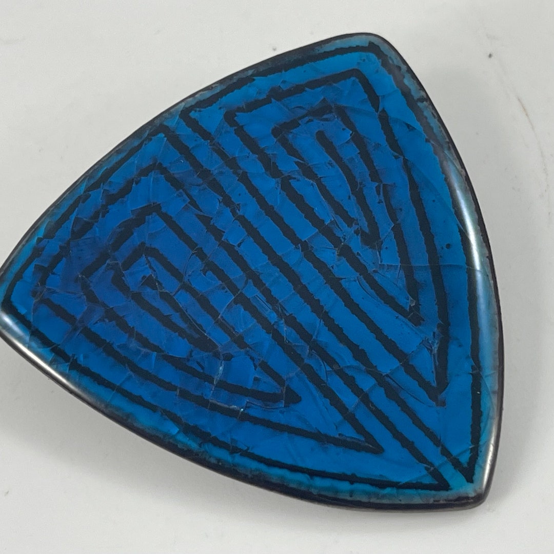 Vintage Blue Alice Lund Denmark Ceramic Modernist Abstract Geometric ...