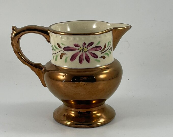Vintage Copper Lustre Lustreware Hand Painted Small Pitcher - Etsy