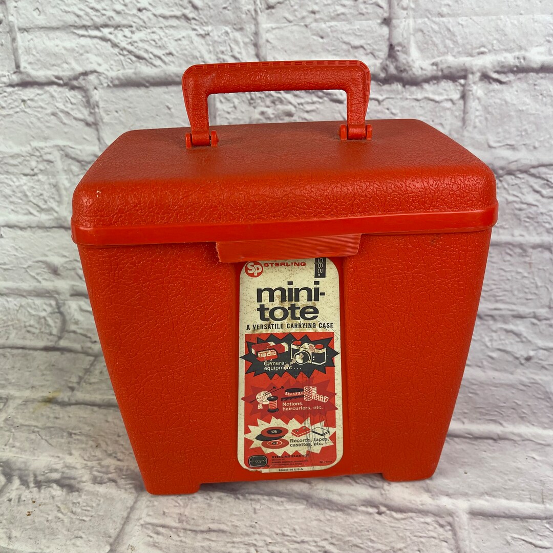 Vintage 1972 Sterling Orange Red Plastic Mini-tote With Handle - Etsy