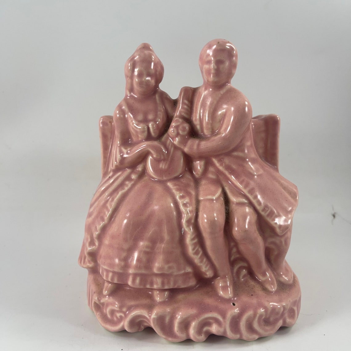 Vintage Pink Cameron Clay Products USA Pink Lady and Gentleman Planter ...