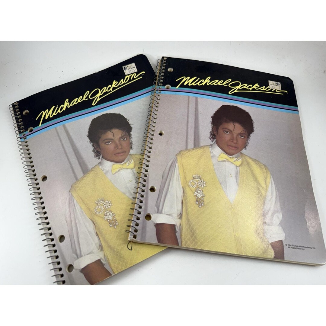 Pair of Vintage Michael Jackson Mead Spiral Notebook 1980s Theme Book ...