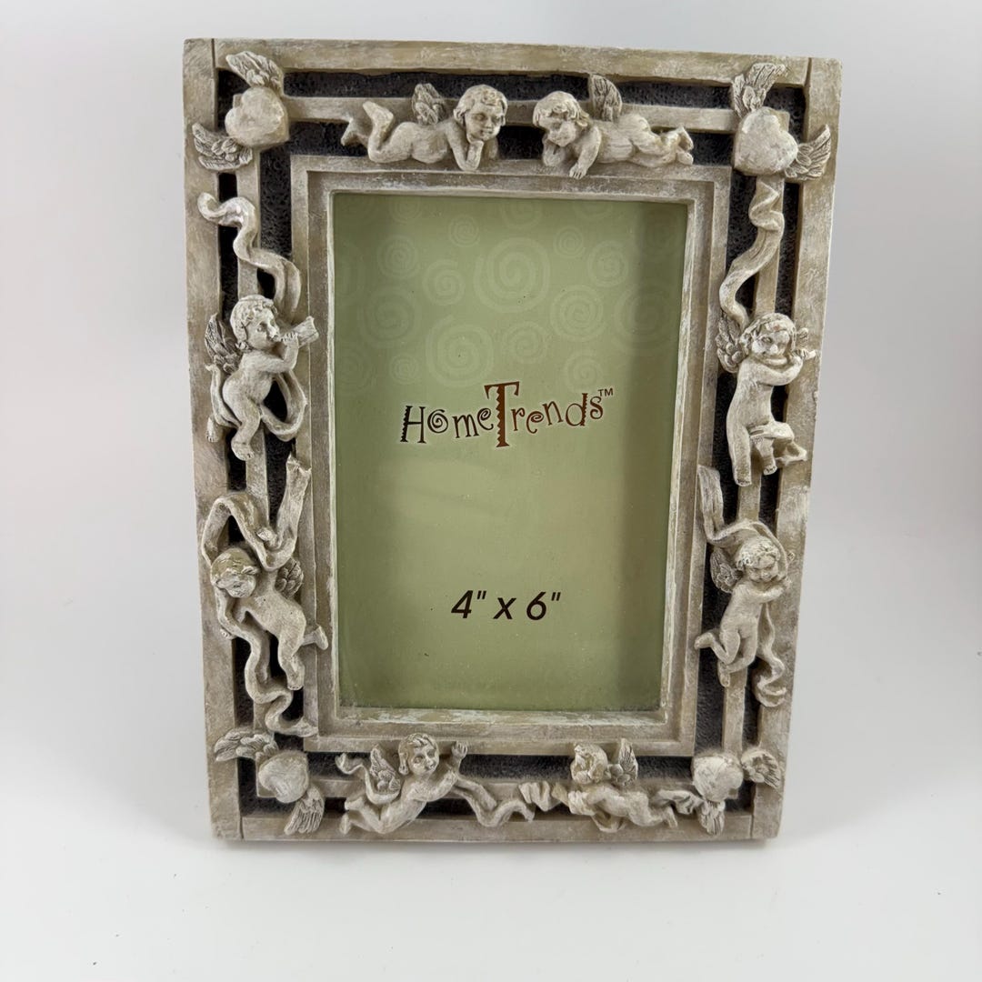 Vintage 1990's Era Picture Frame With Cherubs Angels Resin - Etsy