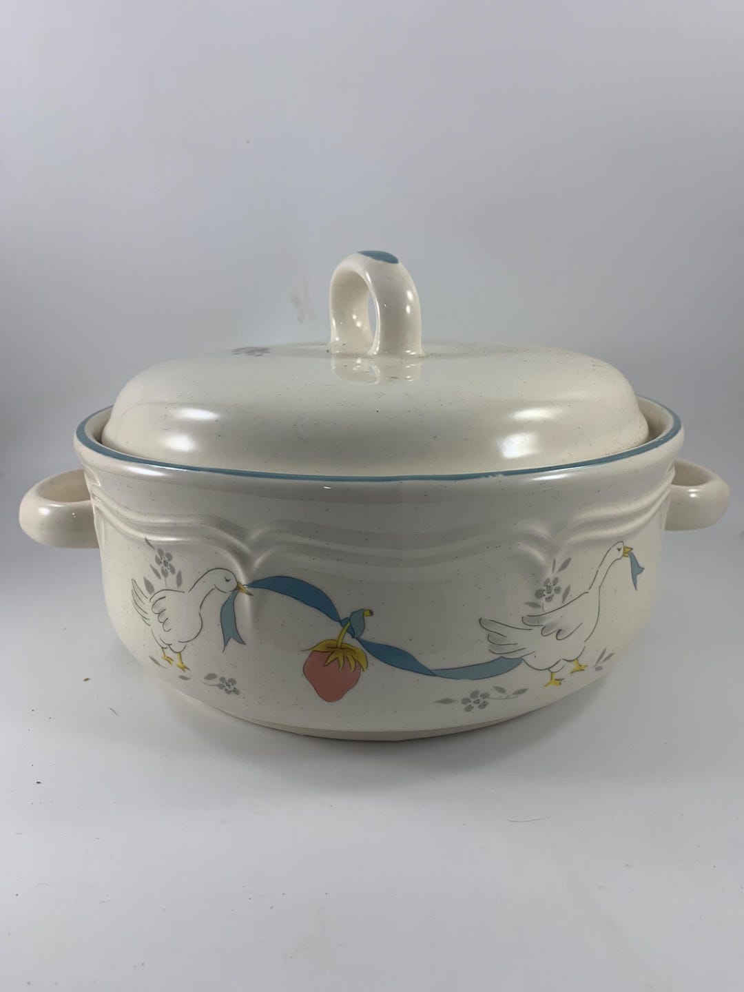 Vintage International China Co. Stoneware Marmalade Geese Casserole ...