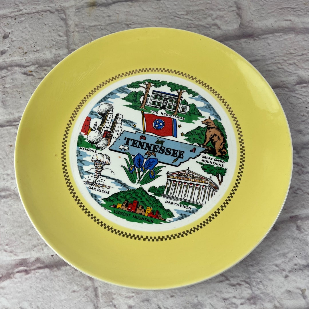 Vintage Tennessee Souvenir State Plate - Etsy