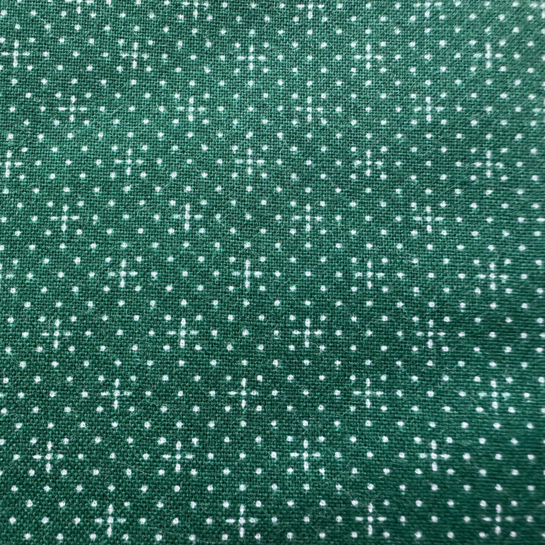 2 1/2 Yards of Springs Industries Vintage Green and White Cotton Print ...