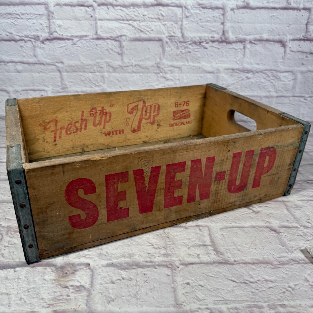 Vintage Seven up 7 UP Wooden Soda Crate Case Tray - Etsy